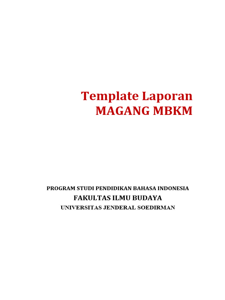 Panduan Laporan Magang MBKM Unsoed | PDF | Karier & Perkembangan | Seni