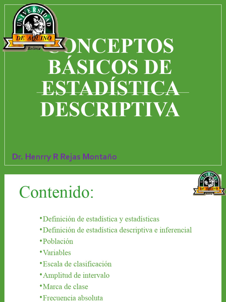 Tema 4 Conceptos Básicos de Estadística Descriptiva 2023 | PDF