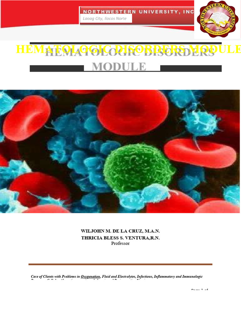 Hematologic Disorders Module PDF | PDF | Anemia | White Blood Cell