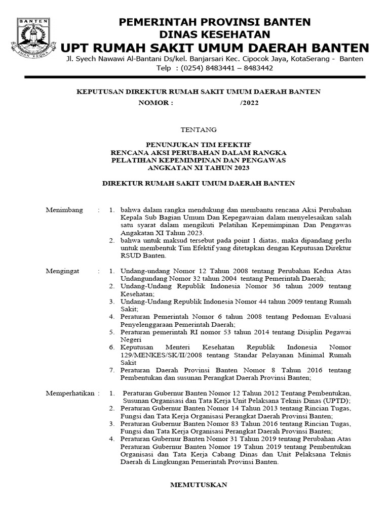 SK Tim Efektif Pap | PDF