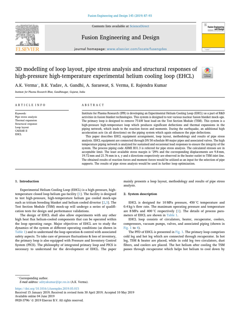 3D Modelling of Loop Layout, Pipe Stress Analysis | PDF