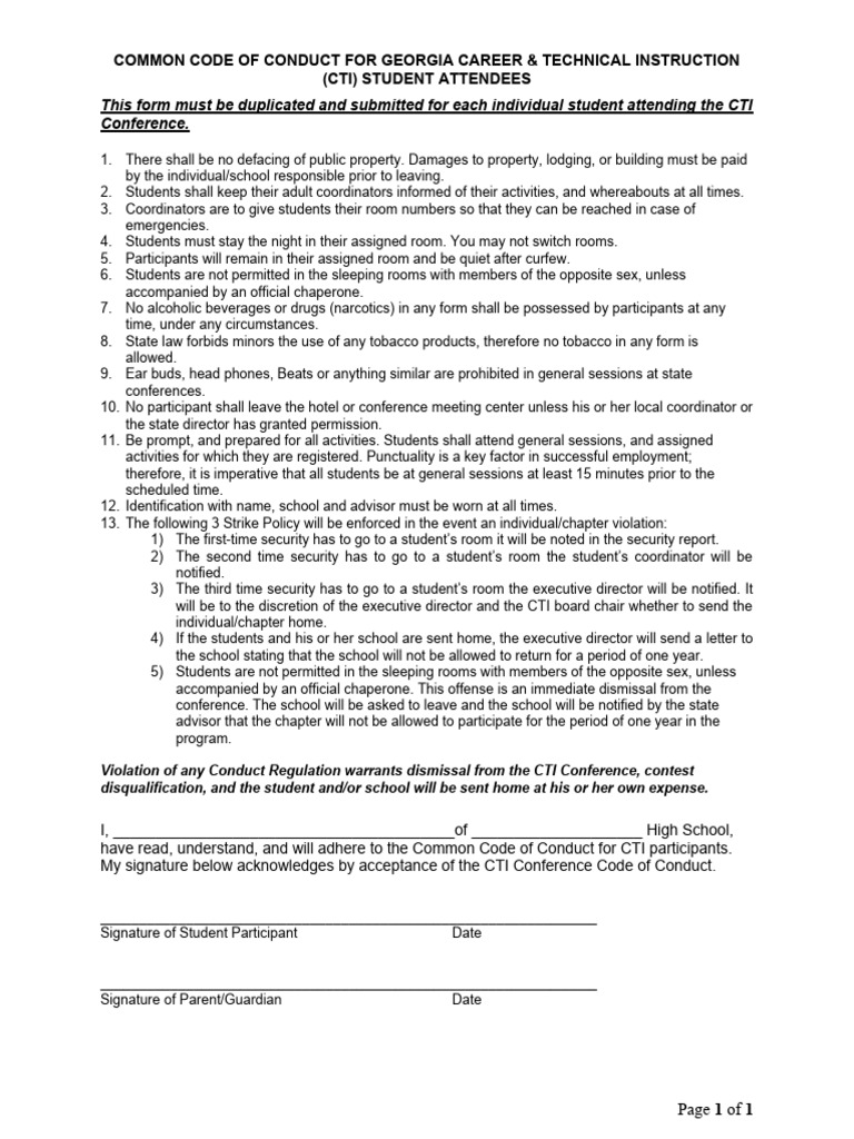 Cti Code of Conduct | PDF