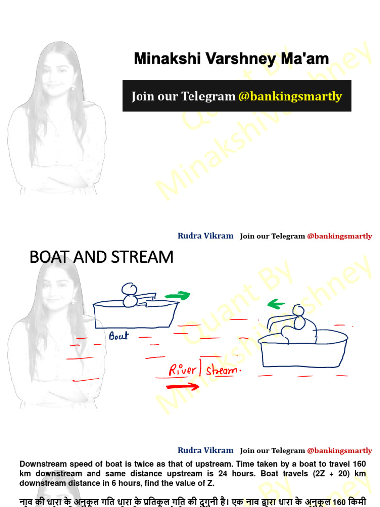 Boat and Stream Concepts Variable Based Questions | PDF