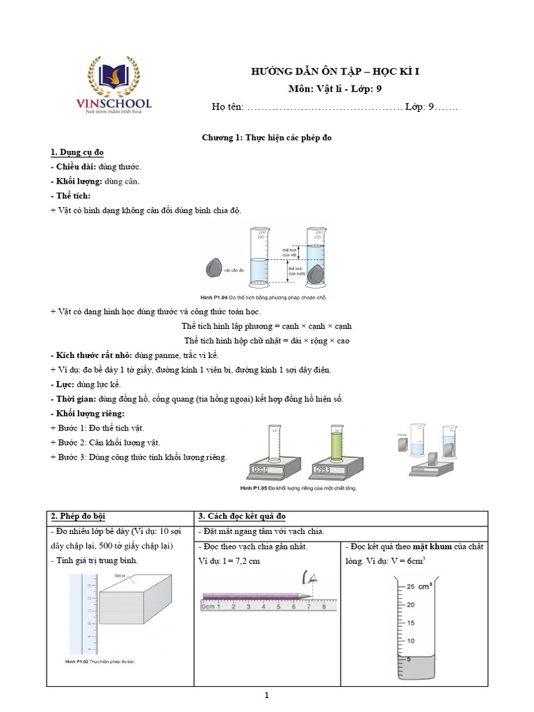 Lý thuyết HK1 | PDF