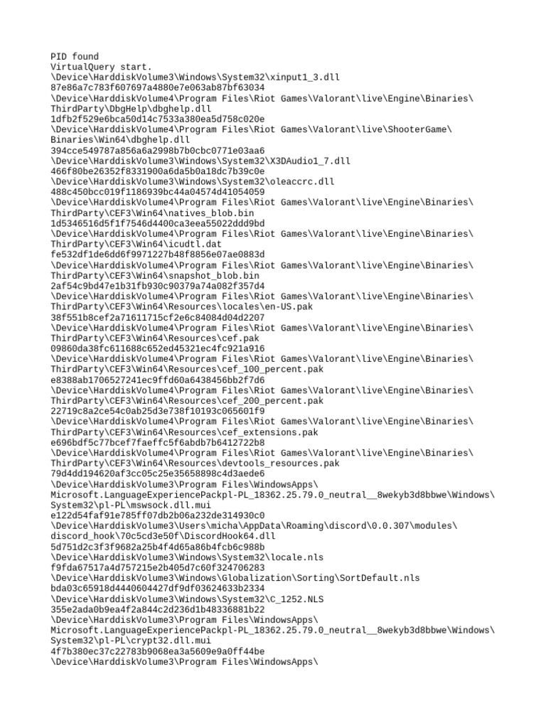 Valorant DLL File Paths and Details | PDF | Games & Activities | Computers