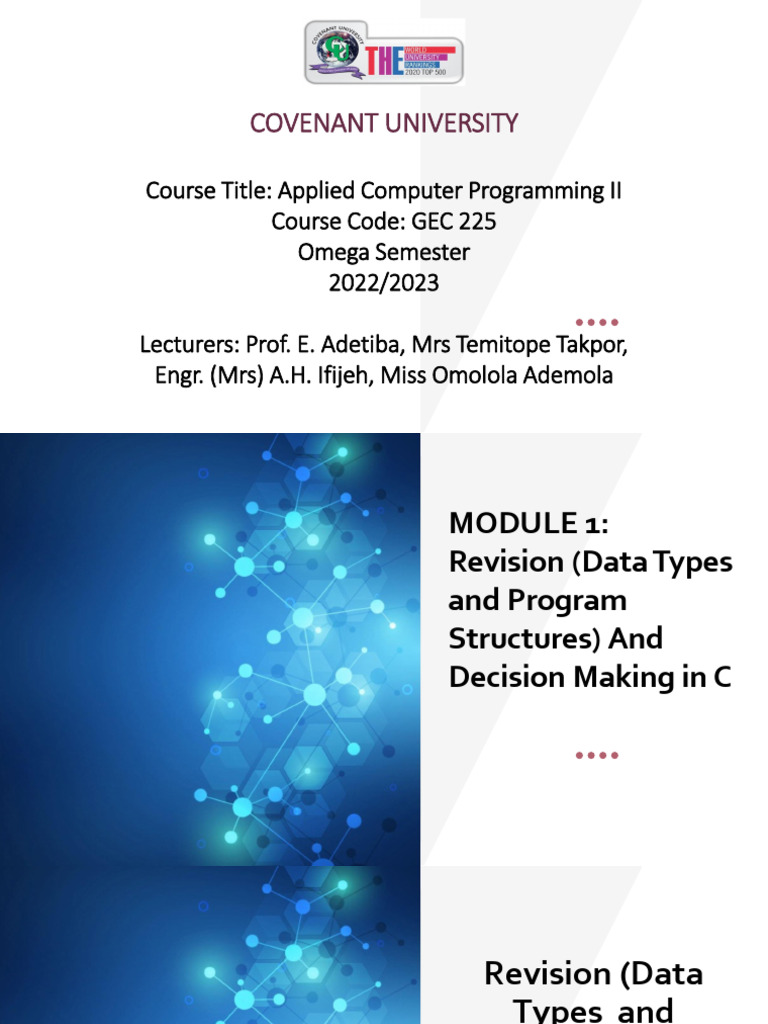GEC225 Module 1 | PDF | Control Flow | Computer Programming GEC225 Module 1 | PDF | Control Flow | Computer Programming