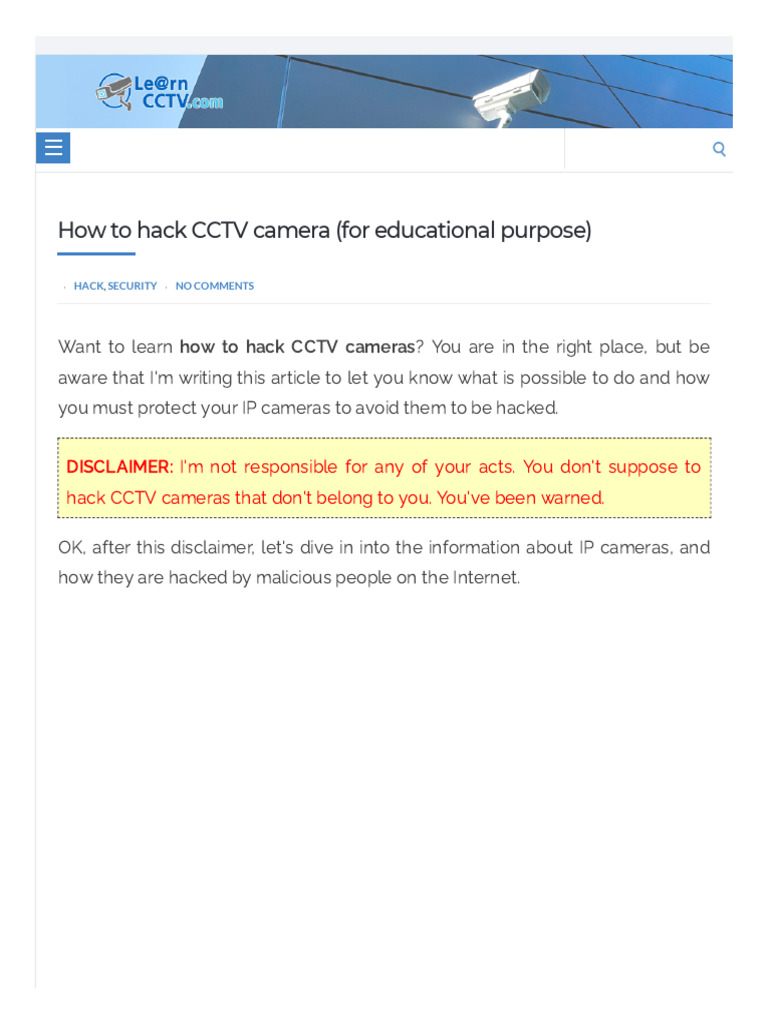 Hack CCTV | PDF