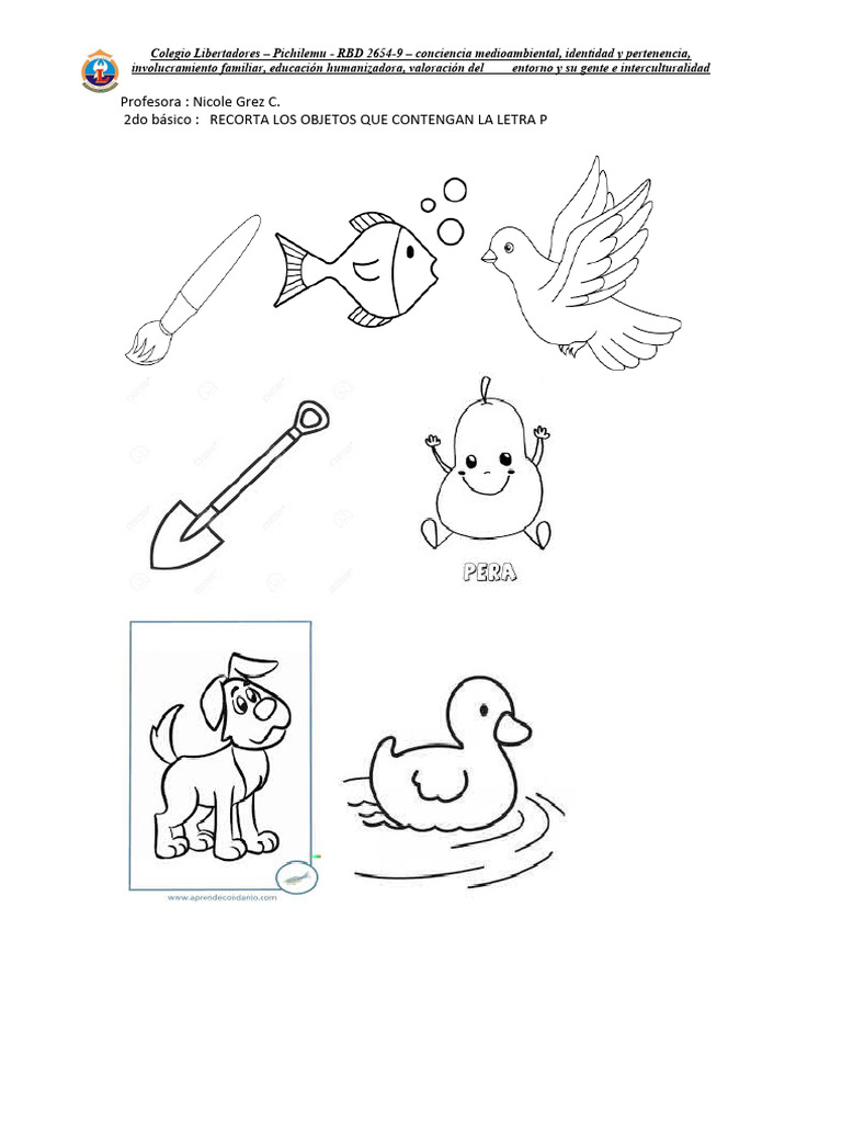2do Básico Recortes Letra P | PDF