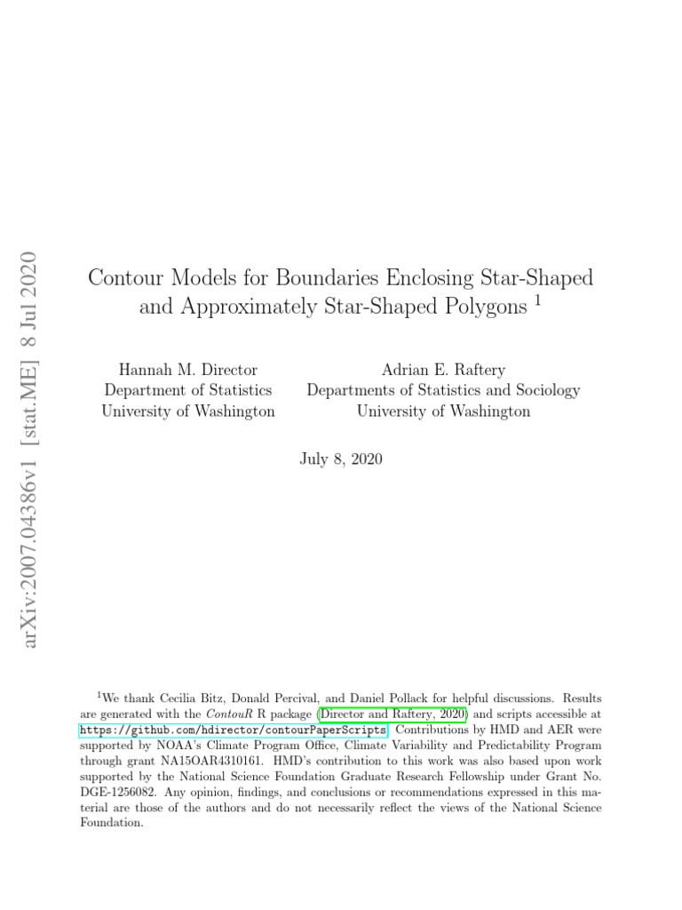 Contour Models For Boundaries Enclosing Star-Shaped and Approximately ...