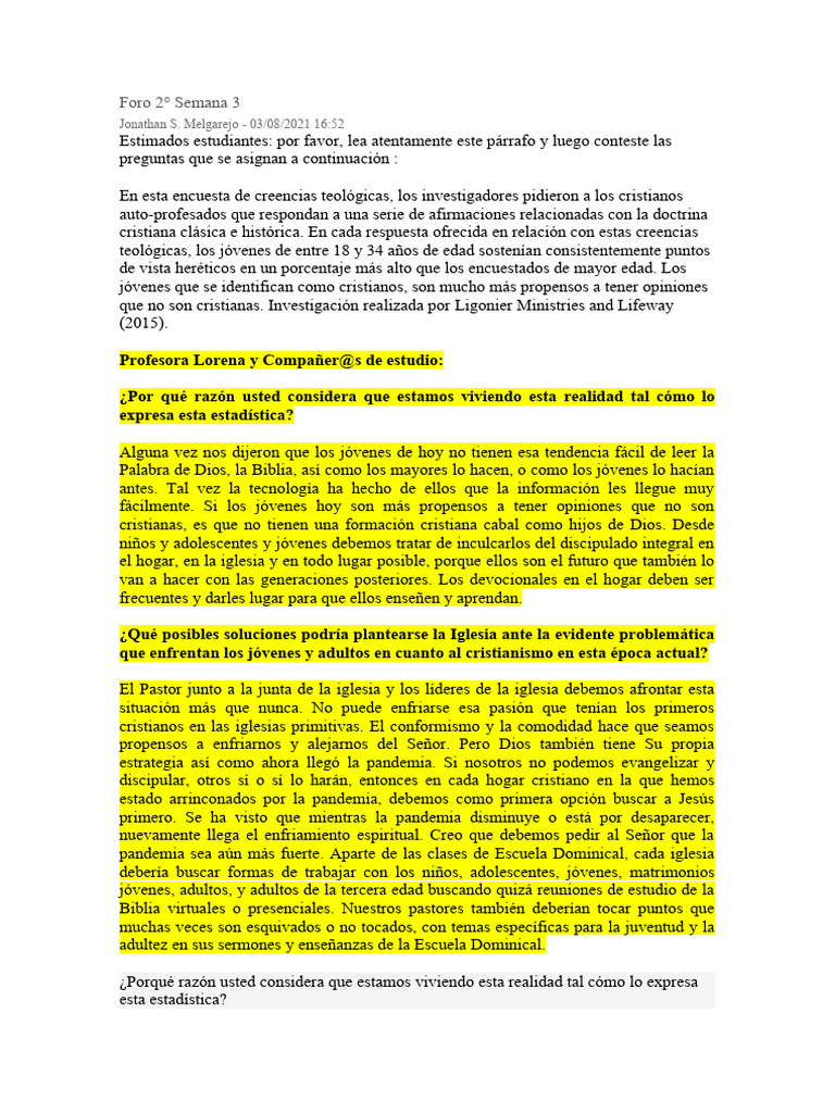 Foro 2 Semana 3 | PDF