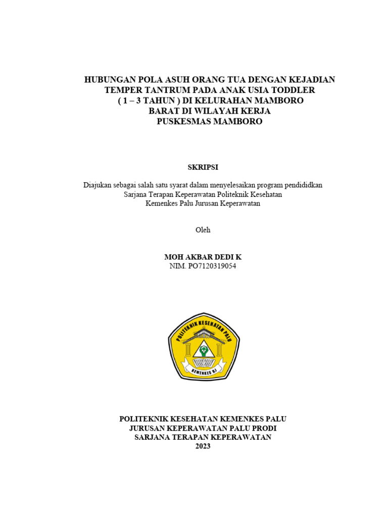 Sampul Hubungan Pola Asuh Orang Tua Dengan Kejadian | PDF