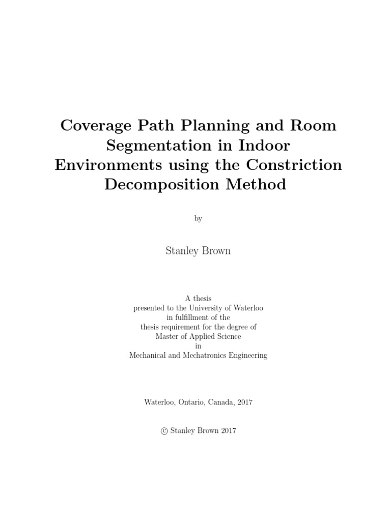 Coverage Path Planning and Room Segmentation in Indoor Environments ...