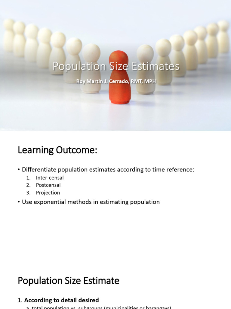 Population Estimation Pdf