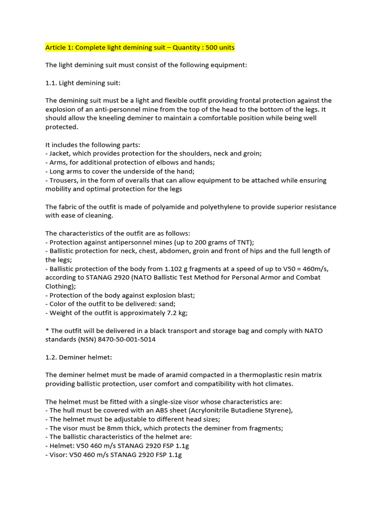 Demining Suits 12 | PDF