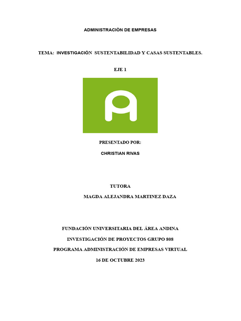 Investigacion de Proyectos Eje 1 | PDF