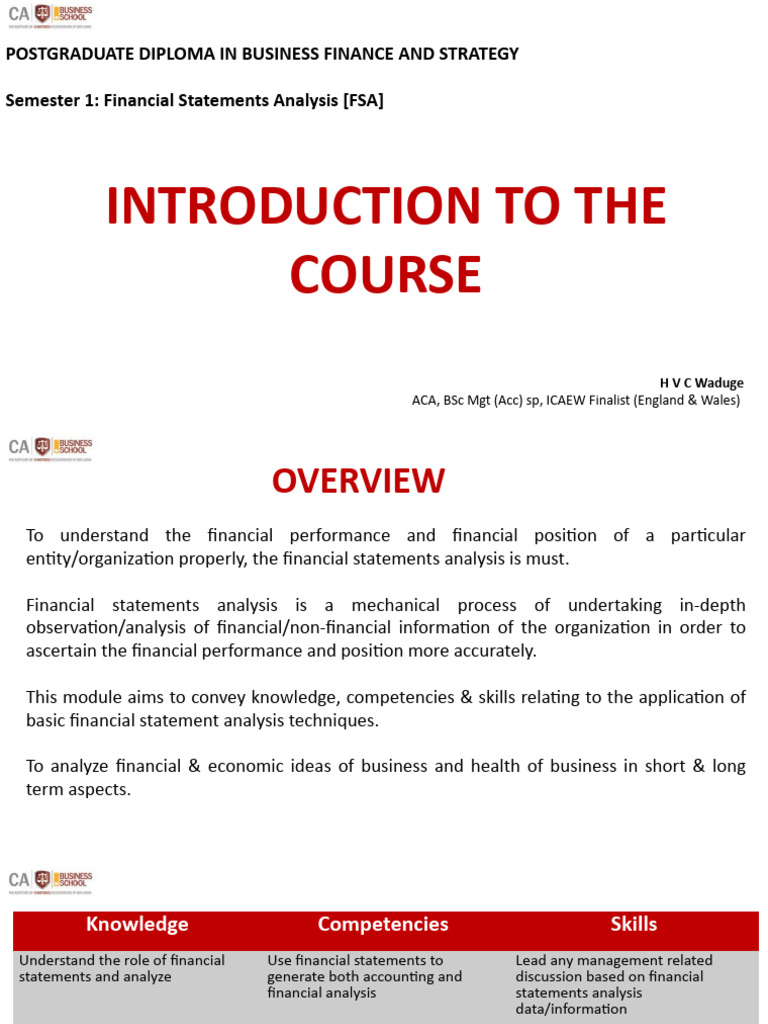 Chapter 01 Introduction To The Course | PDF