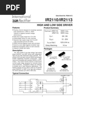 Ir2110 Pdf IR2110 Datasheet(7/24 Pages) IRF | HIGH VOLTAGE MOS GATE