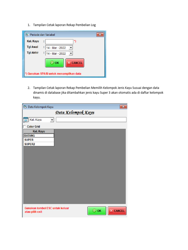 Laporan Rekap Pembelian Kayu Dinamis | PDF