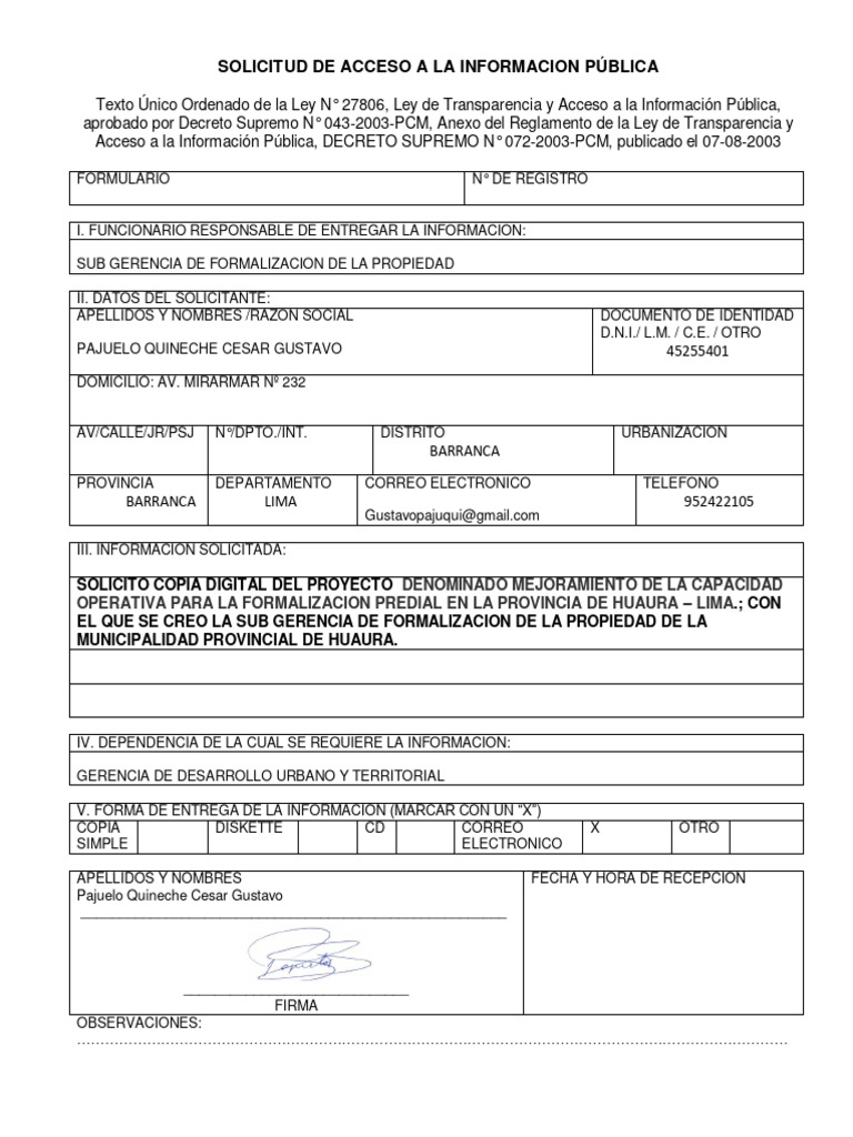 Formato Ley de Transparencia | PDF