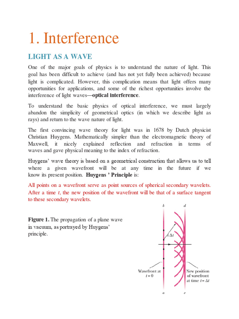 Interference | PDF | Wavelength | Refraction