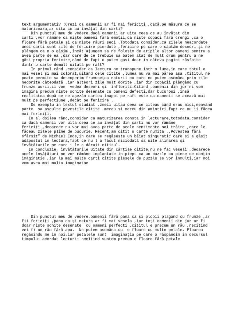 Text Argumentativ | PDF