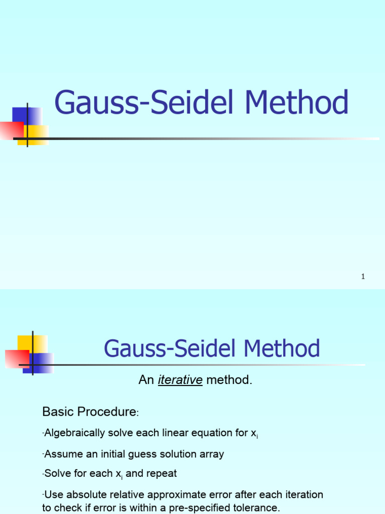 Gauss Seidel Method Final | PDF | Mathematics | Mathematical Analysis