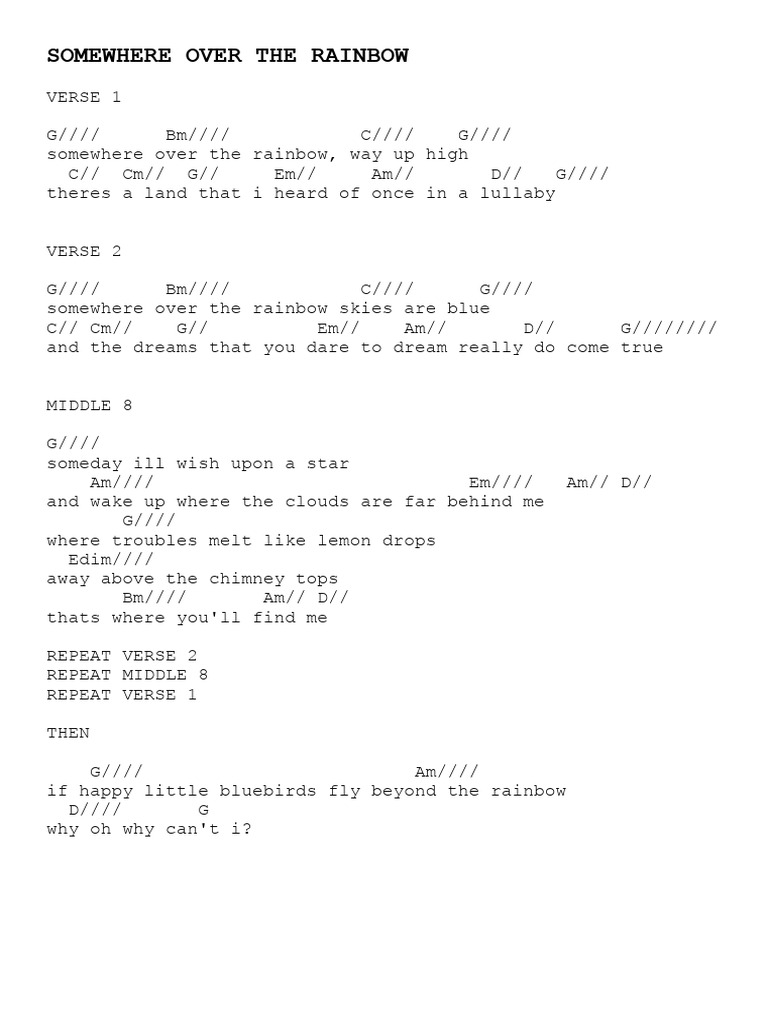 Somewhere Over The Rainbow 2 | PDF