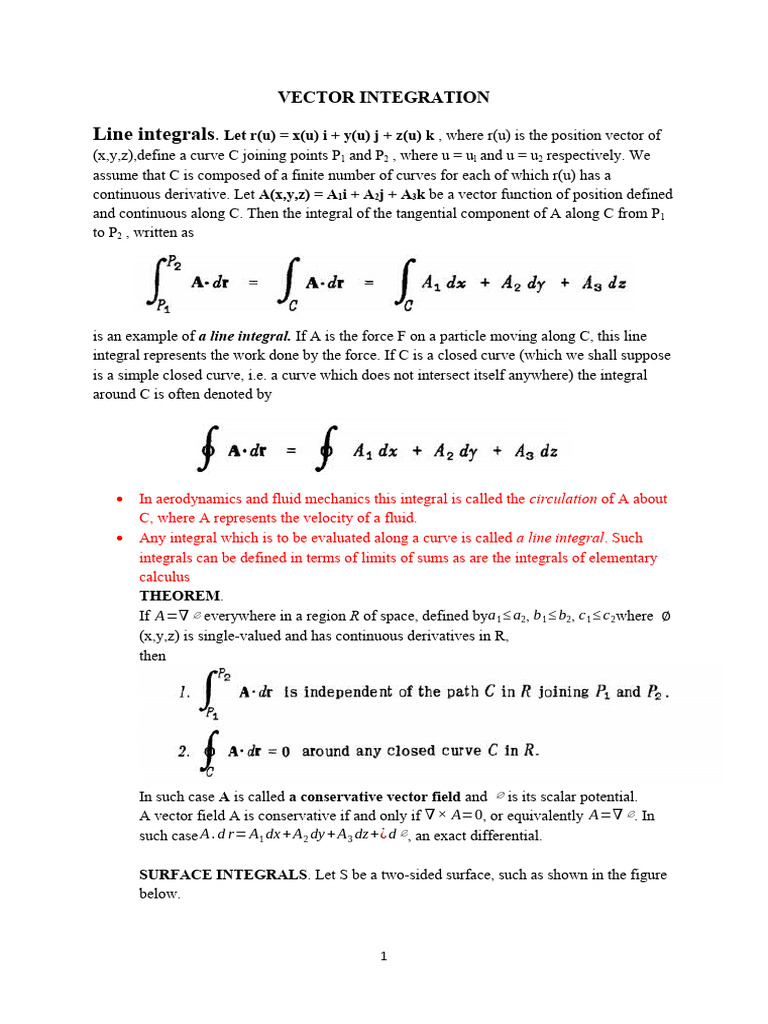 Vector Integration | PDF | Integral | Euclidean Vector
