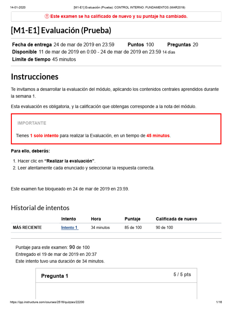 (M1-E1) Evaluación (Prueba) - CONTROL INTERNO - FUNDAMENTOS (MAR2019 ...