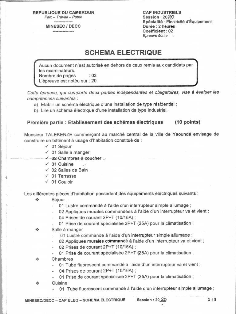 Schema Électrique-Cap Industriel2020 Cameroun | PDF