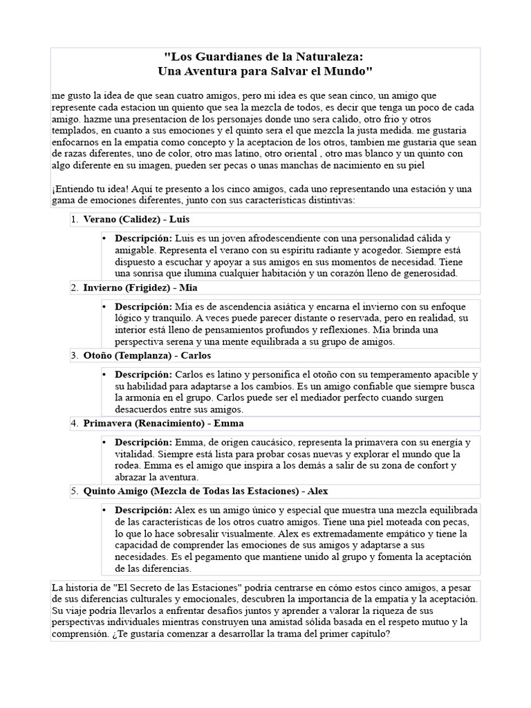 Guardianes de la Naturaleza: Empatía y Amistad | PDF | Aves | Temporada ...