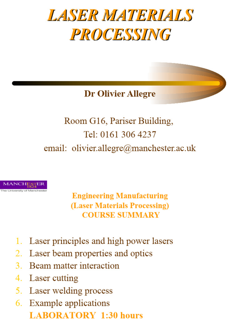 Lecture 1 - Laser Basics & High Power Lasers - Mk3 | Download Free PDF | Laser | Emission Spectrum
