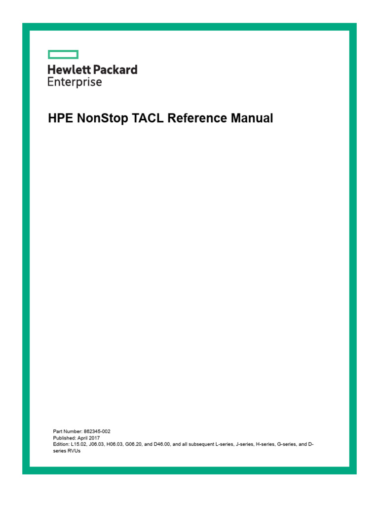HPE c04577061 TACL Reference Manual | PDF | Computer Program | Programming