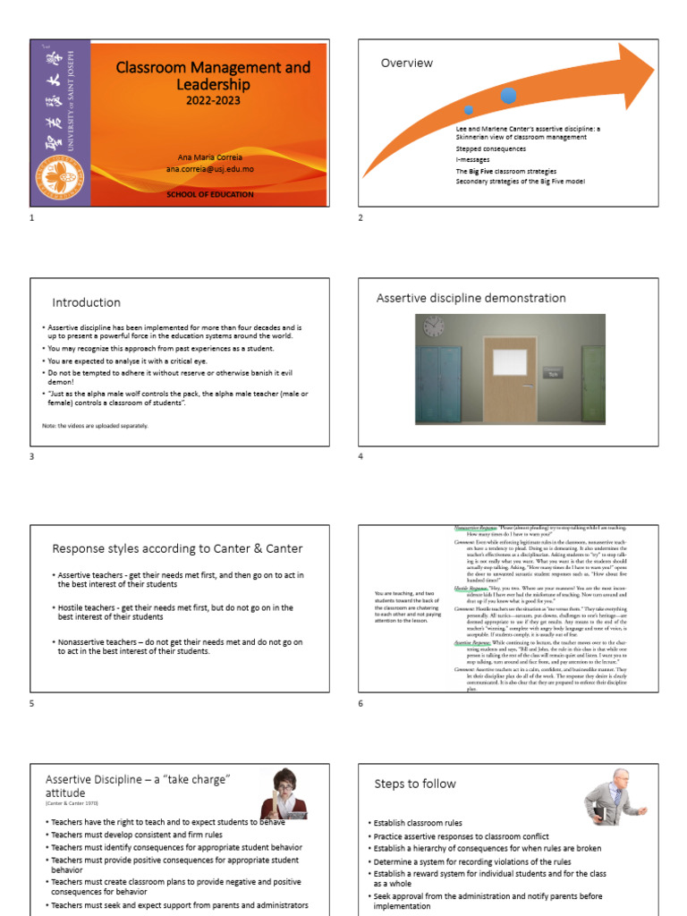 CML Slides 4 2022 Assertive Discipline (24 Slides) | PDF | Teachers ...