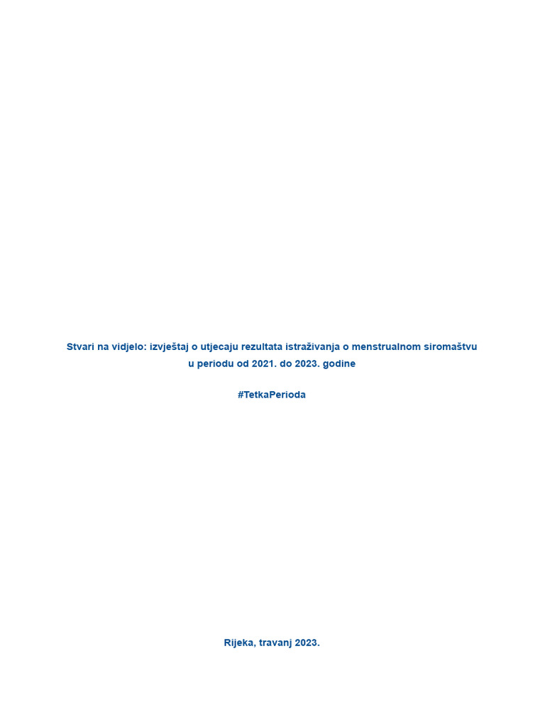Podloga Za Impact Report - Menstruacija | PDF