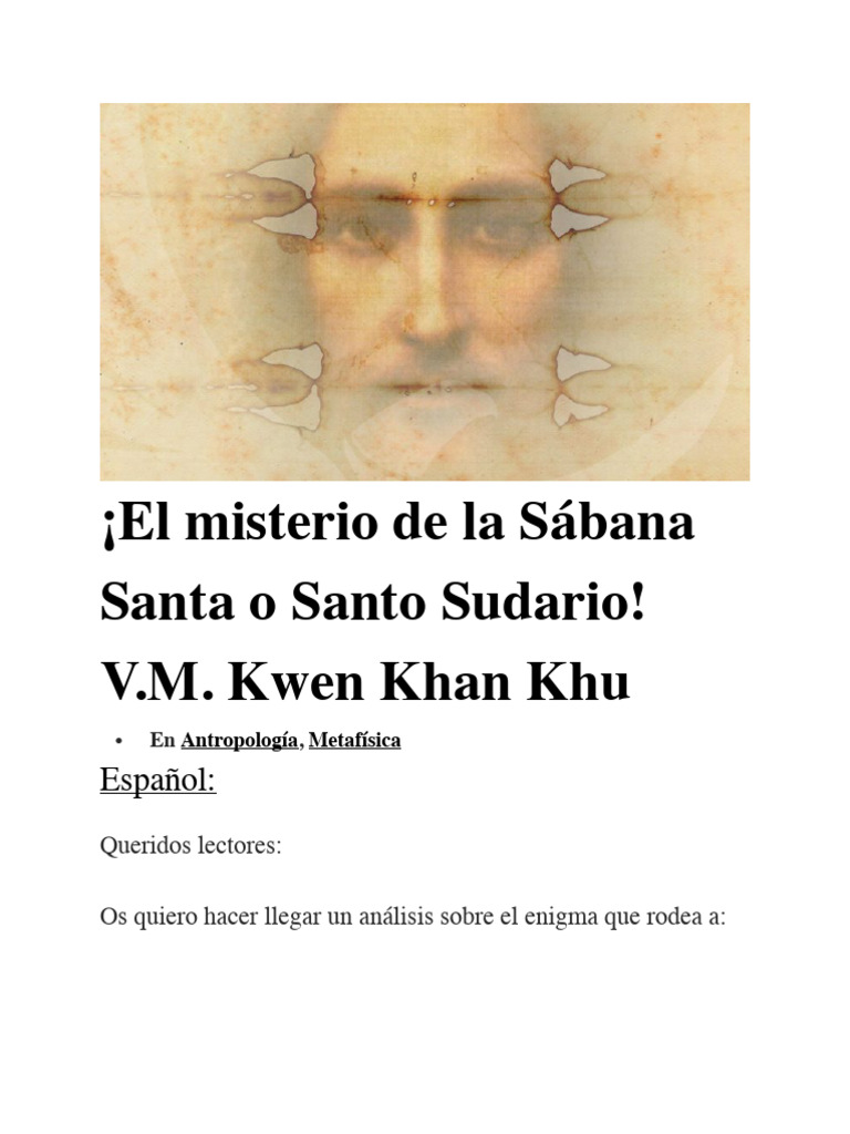 El Santo Sudario | PDF