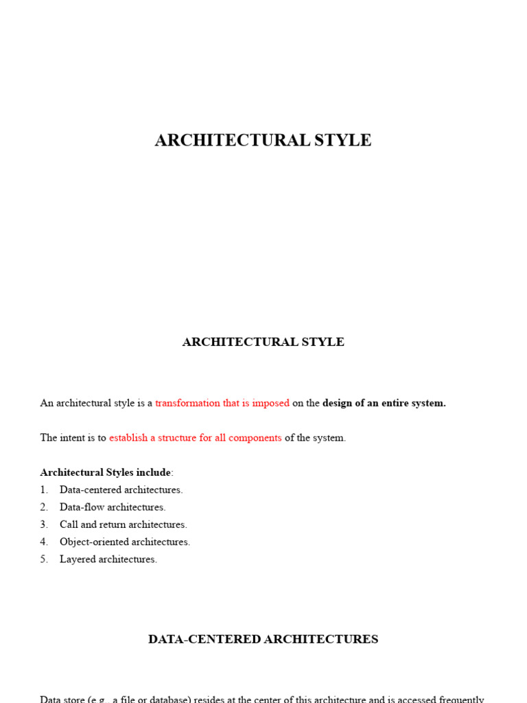 Architectural Style | PDF | Component Based Software Engineering | Computer Program