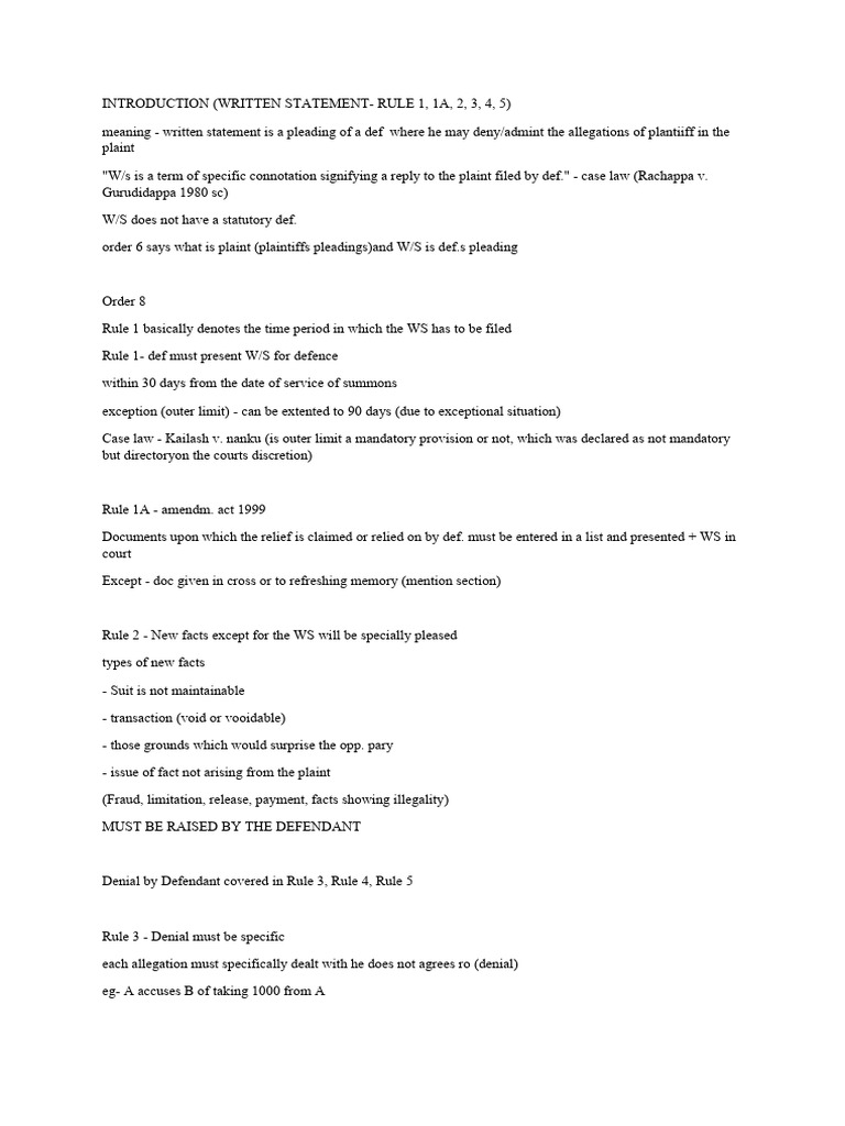 Written Statement and Counterclaim Guide | PDF | Lawsuit | Judgment (Law)