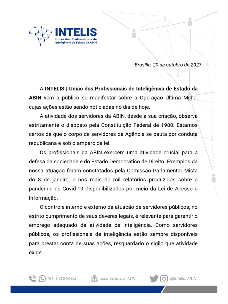 Nota INTELIS 20out2023 | PDF