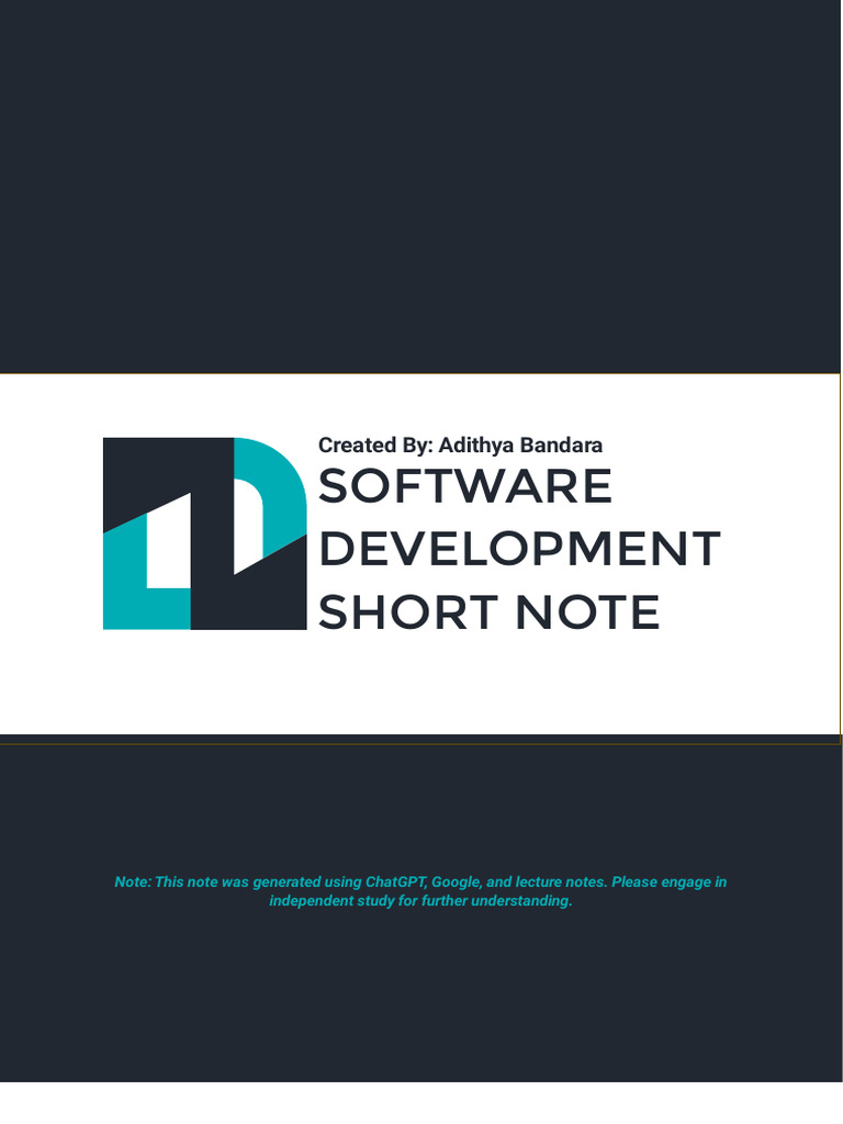 SD Short Note @LazyDiv-Adithya Bandara | PDF | Computer Programming | Programming