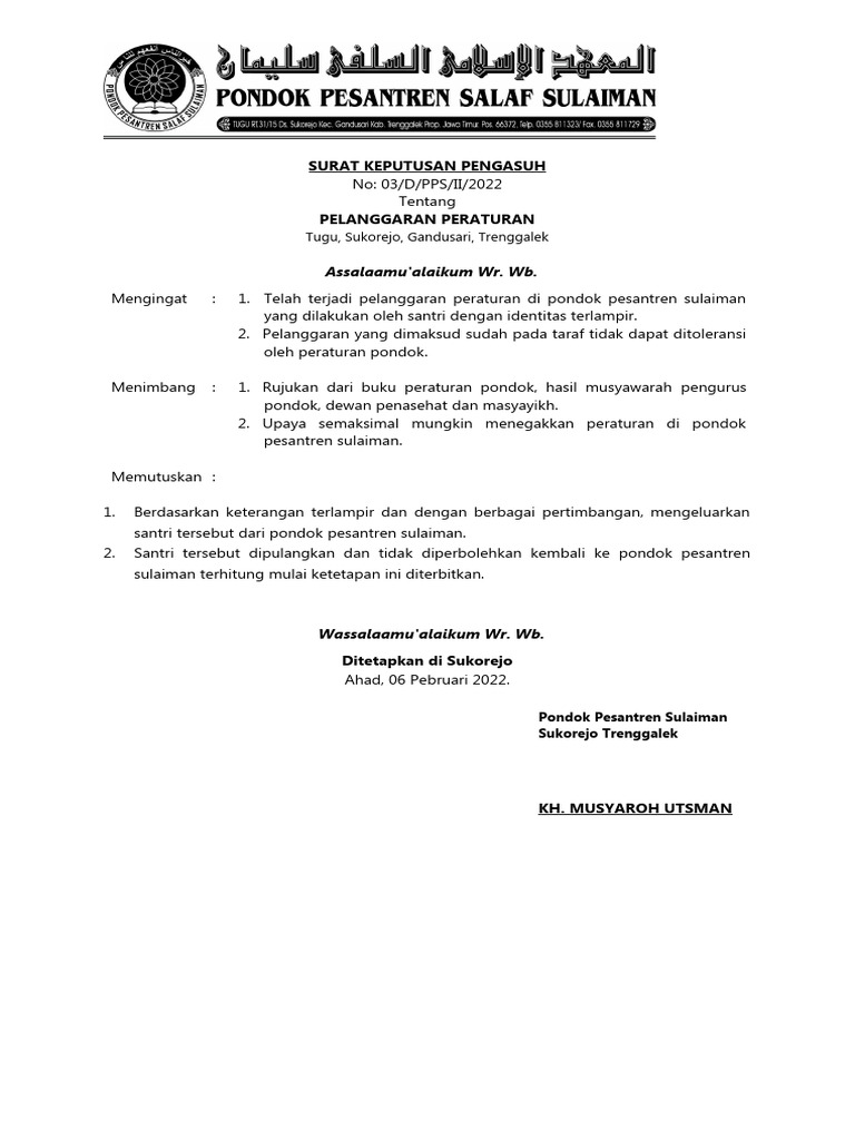 Surat Pemulangan | PDF