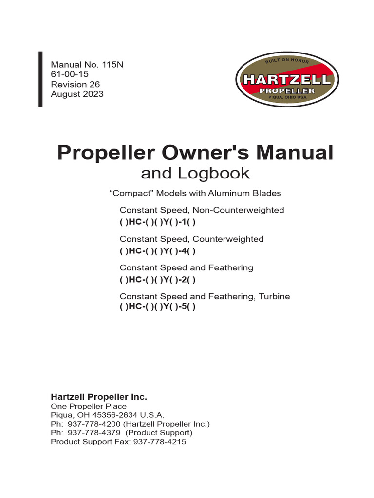 Propeller Owner's Manual: and Logbook | PDF