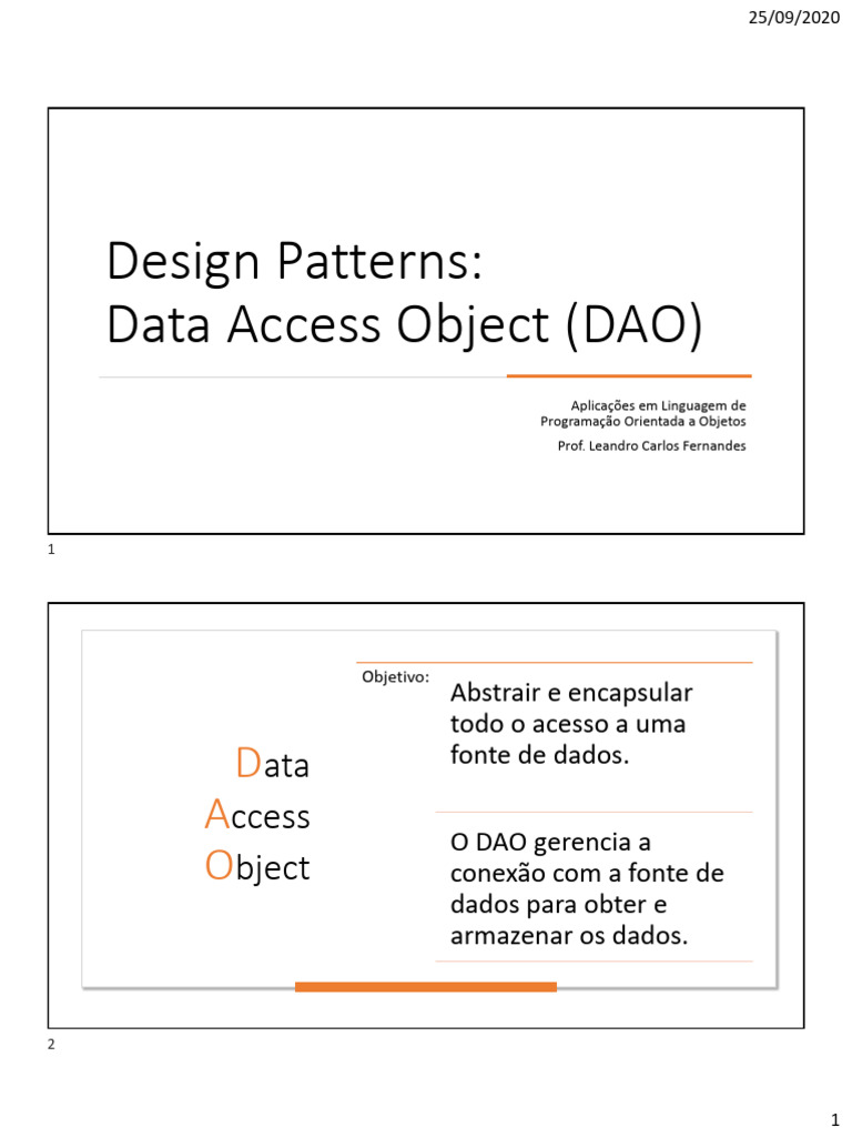 Desgin Patterns - DAO (Slides) | PDF