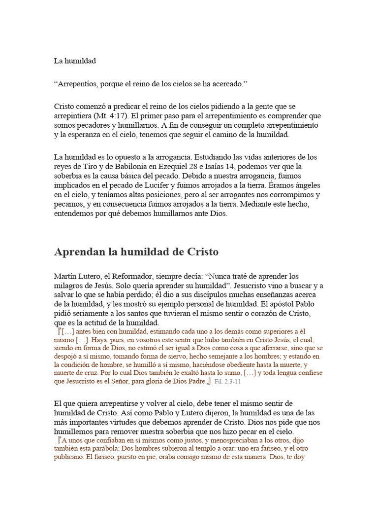 La Humildad | PDF | Religión y espiritualidad