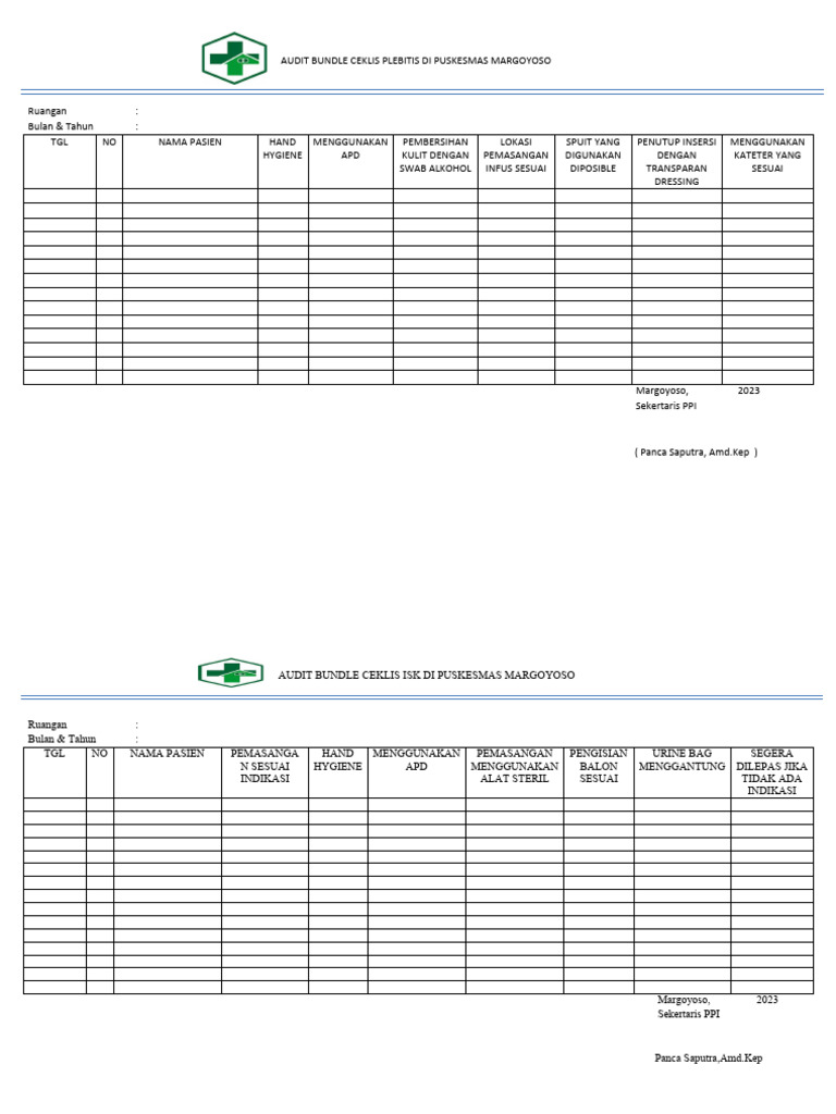 Audit Bundle Ceklis Plebitis | PDF