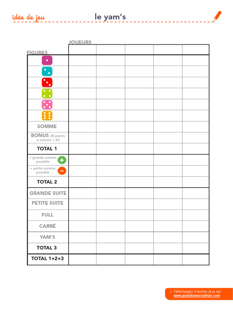 Fiche Jeu Yams | PDF