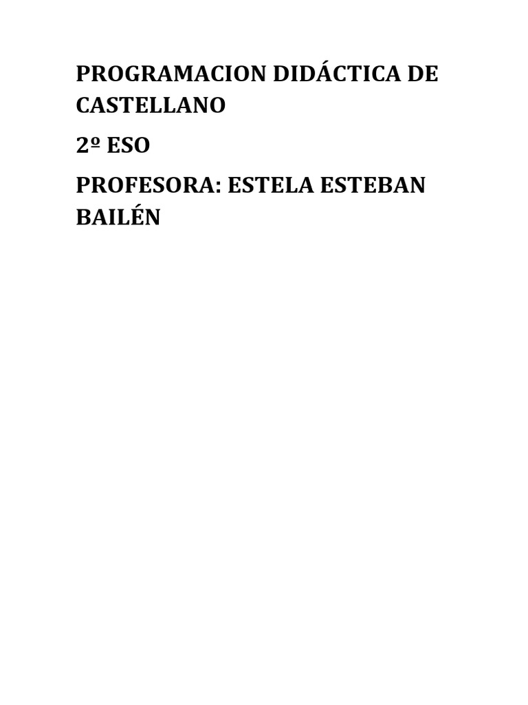 Programación Lengua - 2º ESO 2021-22 | PDF | Plan de estudios | Aprendizaje Programación Lengua - 2º ESO 2021-22 | PDF | Plan de estudios | Aprendizaje