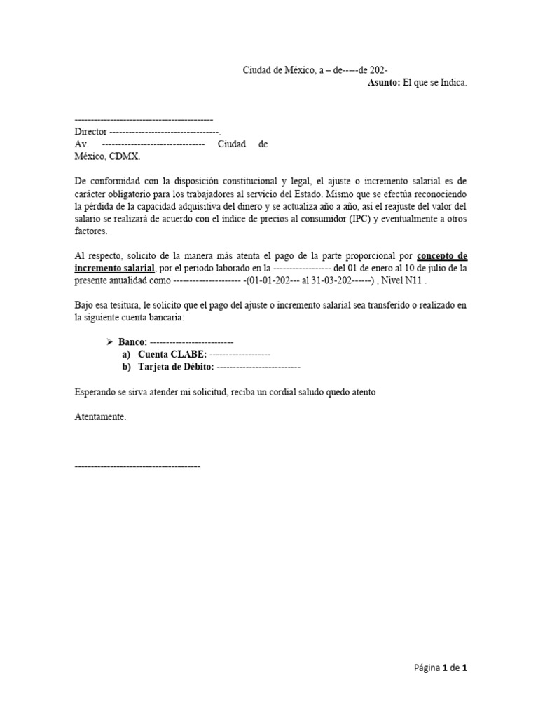 Formato Ajuste Salarial | PDF