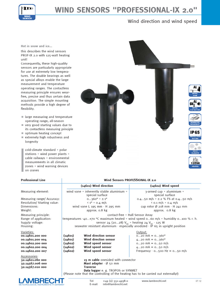 PROF-IX2 - Leaflet - EN - 01 - Biruta e Anemômetro | PDF