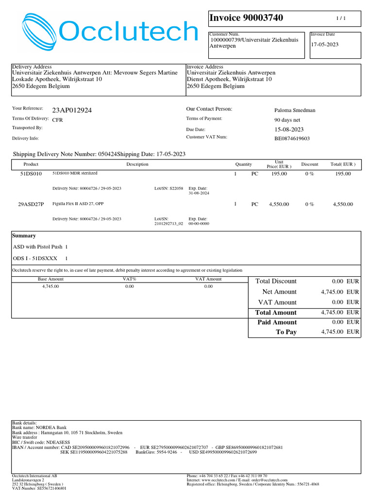 Invoice 90003740 | PDF | Invoice | Service Industries